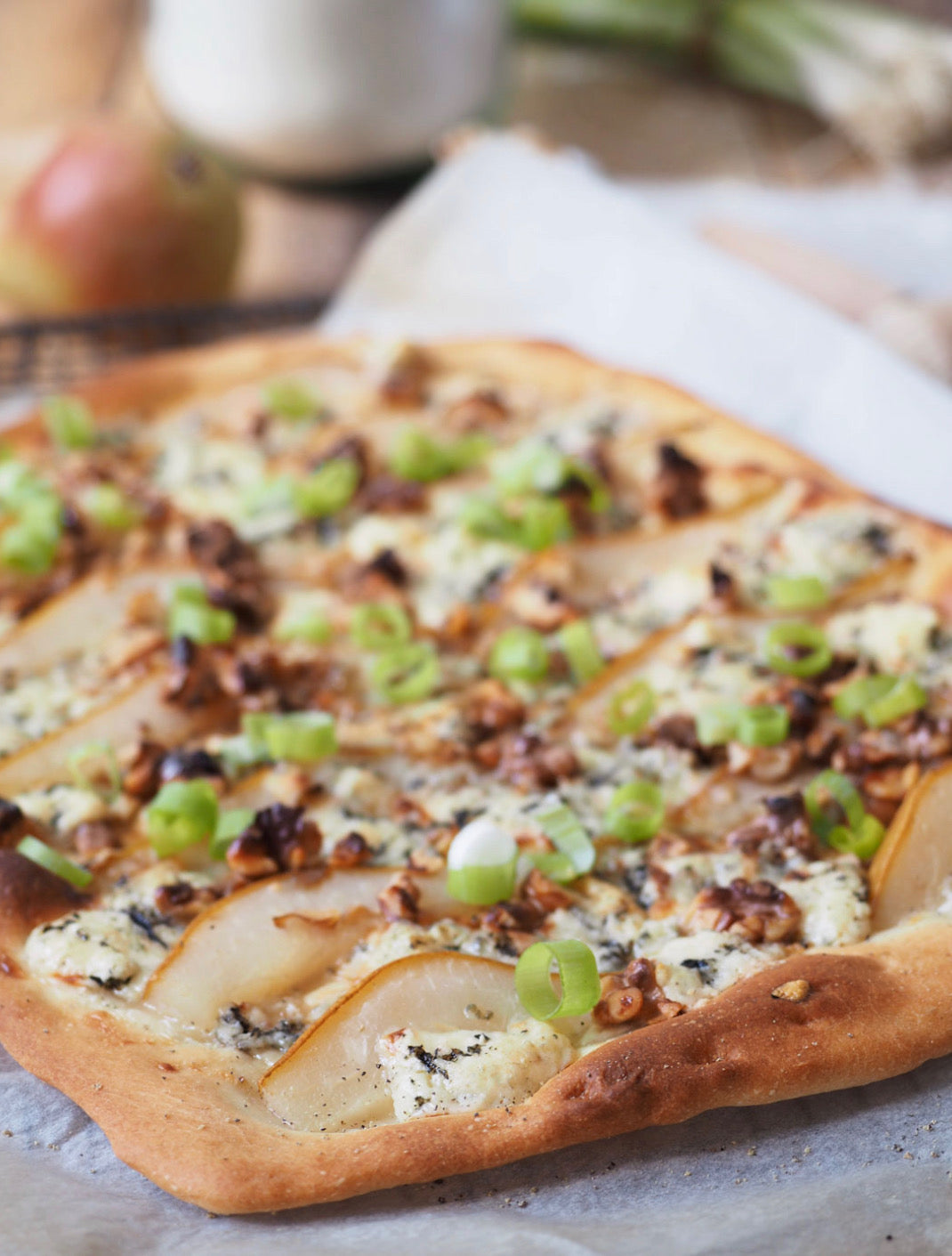 Blue Cheese, Pear & Walnut Flammekueche – Smelly Cheese Co.